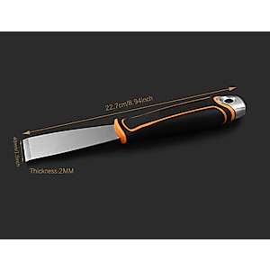 ROLLINGDOG 1.5 Inch Stiff Putty Knife - Stainless Steel Chisel Paint Scraper Tool for Wallpaper Stripping