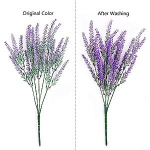 N&T NIETING Flowers Artificial, 6Pcs Purple Flower Fake Lavender for DIY Wedding Bouquet Table Centerpieces Patio Garden Outdoor Indoor Home Decoration