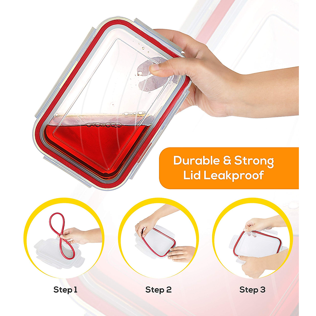 Utopia Kitchen Plastic Food Storage Containers with Lids Airtight - Pack of 40 (20 Containers & 20 Lids)- Reusable & Leftover Food Lunch Boxes - Leak Proof, Freezer & Microwave Safe Rice Containers