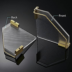 Corner Shower Caddy Shelf Gold，Acrylic Corner Shower Caddy，Shower Organizer Acrylic Corner Shower Shelf，Bathroom Floating Corner Shelf Soap and Shampoo Holder，Shower Shelf Organizer for Inside Shower