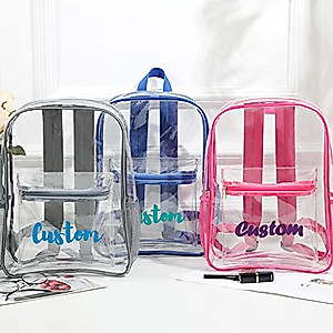 Personalized Clear Backpack Custom Name Clear Bookbag Customized Colorful Text, PVC Heavy Duty Transparent Backpack, Gifts