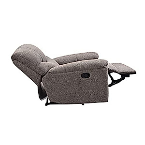 Manual Handel Adjustable Fabric Single Recliners Sofa Padded Seat and Back Chair for Living Room, Bedroom and Home Theater Seating (Brown)