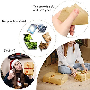 100 Sheets Kraft Tissue Paper Brown Wrapping Paper Bulk for Weddings Birthday DIY Project Christmas Gift wrapping Crafts Decor,13.8 x 19.7" (Brown)