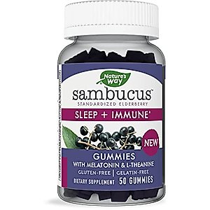 Nature’s Way Sambucus Sleep + Immune Gummies, With Melatonin, 50 Gummies