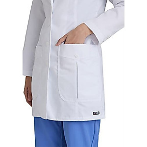 BARCO Grey's Anatomy Women's 2 Piece Long Sleeve 34" Lab Coat White 5XL