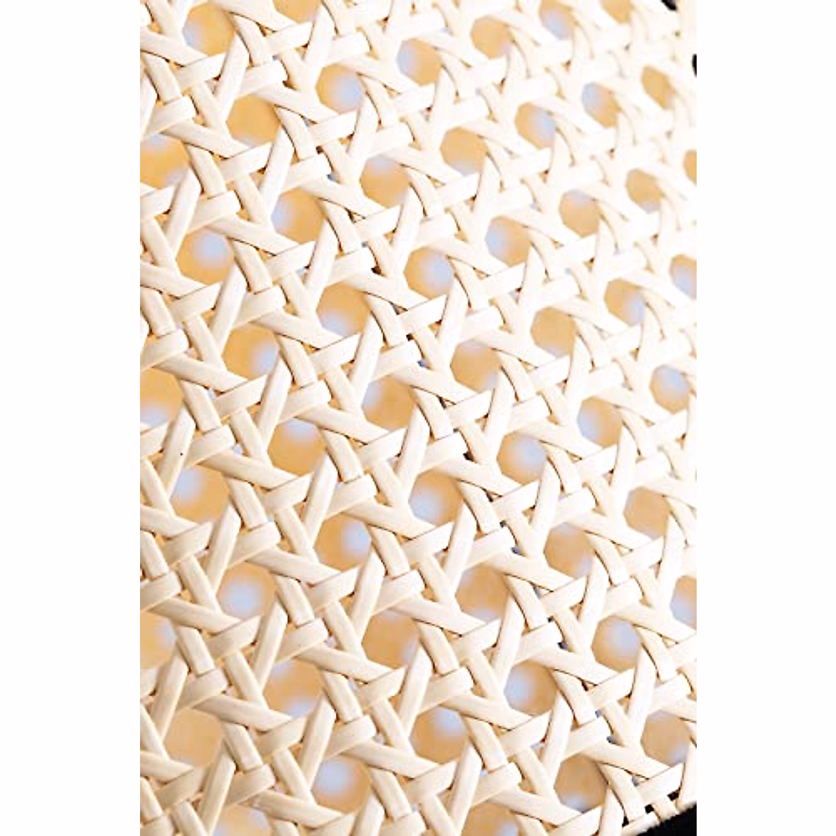 VidaLite Nakuv - Modern Bohemian Floor Lamp with 2 Tier PVC Rattan Shade and Velvet Stiched Rim for Foyer, Kitchen Living Room, Bedroom, Beige