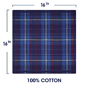 Zenssia Pure Cotton Men's Soft Handkerchiefs Assorted Color Pack of 6 Gift Set