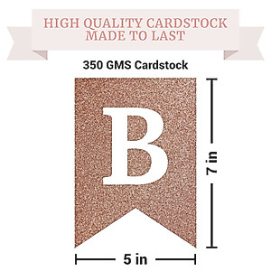 Pre-Strung Bride to Be Banner - NO DIY - Rose Gold Glitter Bachelorette Bridal Party Banner - Pre-Strung Garland on 8 ft Strand - Rose Gold Bridal Party Decorations & Decor. Did we Mention no DIY?