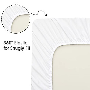 David's Kids 3 Pack Bassinet Sheets, Ultra Soft Silky Breathable Cradle Sheets for Boys Girls Neutral，Univeral Fit for Most Cradle and Bassinet Mattress, White & Light Grey & Pink