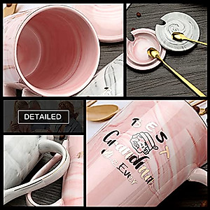 EXREIZST Grandma Grandpa Coffee Mugs - Best Grandma Grandpa Ever Couple Cups Set - Pregnancy Announcement for Grandmother Grandfather - Promoted to Grandparent Anniversary Birthday Gifts