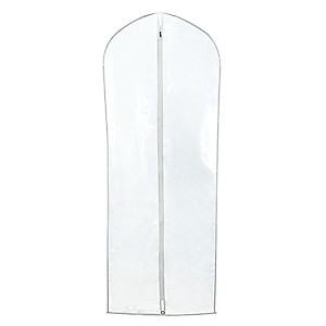 HANGERWORLD Clear Plastic Garment Bags for Hanging Clothes, 60inch Long Dress Cover Bag (Pack of 6)