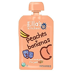 Ella's Kitchen Organic Stage 2, Peaches + Bananas, 3.5 Ounce