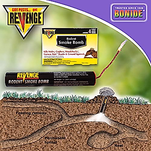 Bonide (BND61110) - Revenge Rodent Smoke Bombs, Mole and Gopher Killer, Poison, Repellent, Trap, Pack of 4