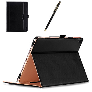 ProCase Case for iPad Air (3rd Gen) 10.5" 2019/iPad Pro 10.5" 2017, Vintage PU Leather Stand Folio Cover for iPad Air 3/iPad Pro 10.5-inch Multiple Viewing Angles with Pencil Holder -Black