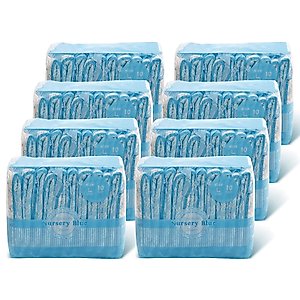 Littleforbig Adult Printed Diaper 80 Pieces (8 Packs) - Nursery Blue (Large 36"-46")