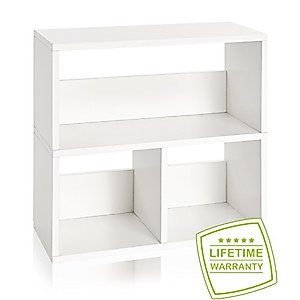 Way Basics Collins Cubby Organizer, Bookcase Storage and Shelving (Tool-Free Assembly and Uniquely Crafted from Sustainable Non Toxic zBoard Paperboard), White