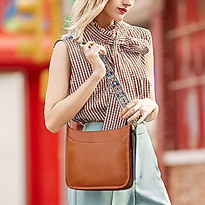 KITATU Crossbody Bag for Women Hobo Handbags - Vegan Leather Designer Purse Shoulder Zipper Bag with 2 Adjustable Straps (Medium, A-Brown(with slim wallet))