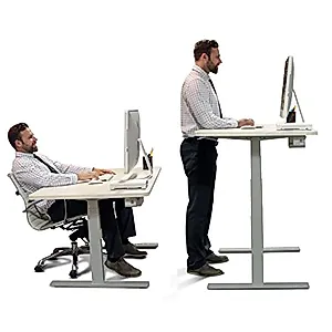 Autonomous A3-2021 Premium DIY Dual Motor Electric Standing Desk Frame, 25"-51" Height, 40"-73" Length Range, 300 lbs Lifting Capacity (No Table Top), High, Grey