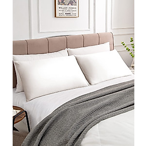 Warmstar Cotton Pillow Cases Standard Size Set of 2, 600 Thread Count Pillowcases 20x26 Inches, Soft Long Staple Cotton Pillowcases Breathable with Envelope Closure,White