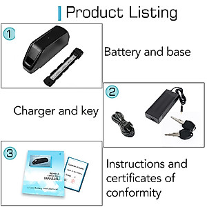 48V 24Ah 1500W Ebike Battery Lithinum Ion with LG4800mAh Cell - Lithinum Ion Electric Bike Battery Pack for 1500W/1200W/1000W/750W/500W Voilamart Bafang and Other Motor(48V 24Ah