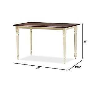 Baxton Studio Napoleon French Country Cottage Buttermilk and Cherry Brown Finishing Wood Dining Table
