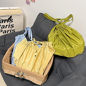 NKTDWO Reusable Shopping Bags for Groceries, Heavy Duty Waterproof Cloth Tote Bag for Daily Use, Travel, Picnic, Camping, Beach (Green)