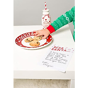 Pearhead Christmas Cookies for Santa Plate, Milk Jug and Dear Santa Notepad Set, Holiday Home Decorations, Christmas Eve Family Traditions, Christmas Gift Ideas For Kids, 3 Piece Set