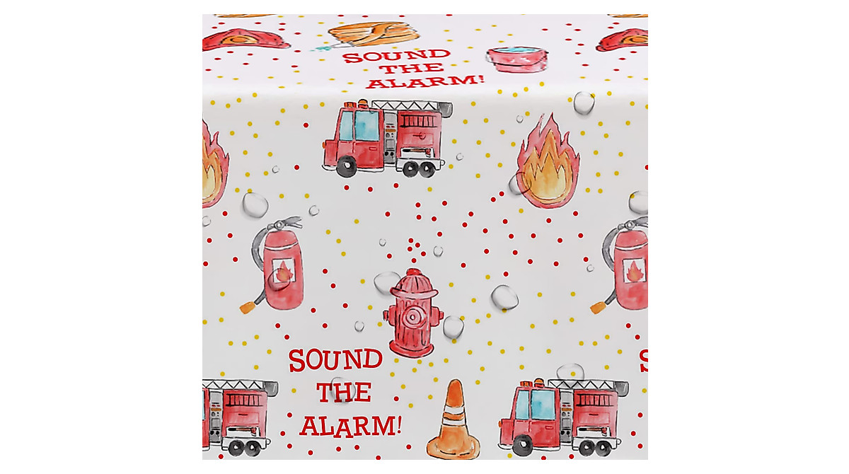 HIPVVILD Fire Truck Birthday Party Tablecloth Supplies - Disposable ...