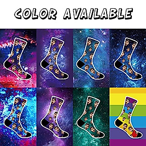 Jecivila Custom Face Socks with Photo, Personalized Funny Crew Sock - Print Your Picture, Customized Fun Gifts for Men Women