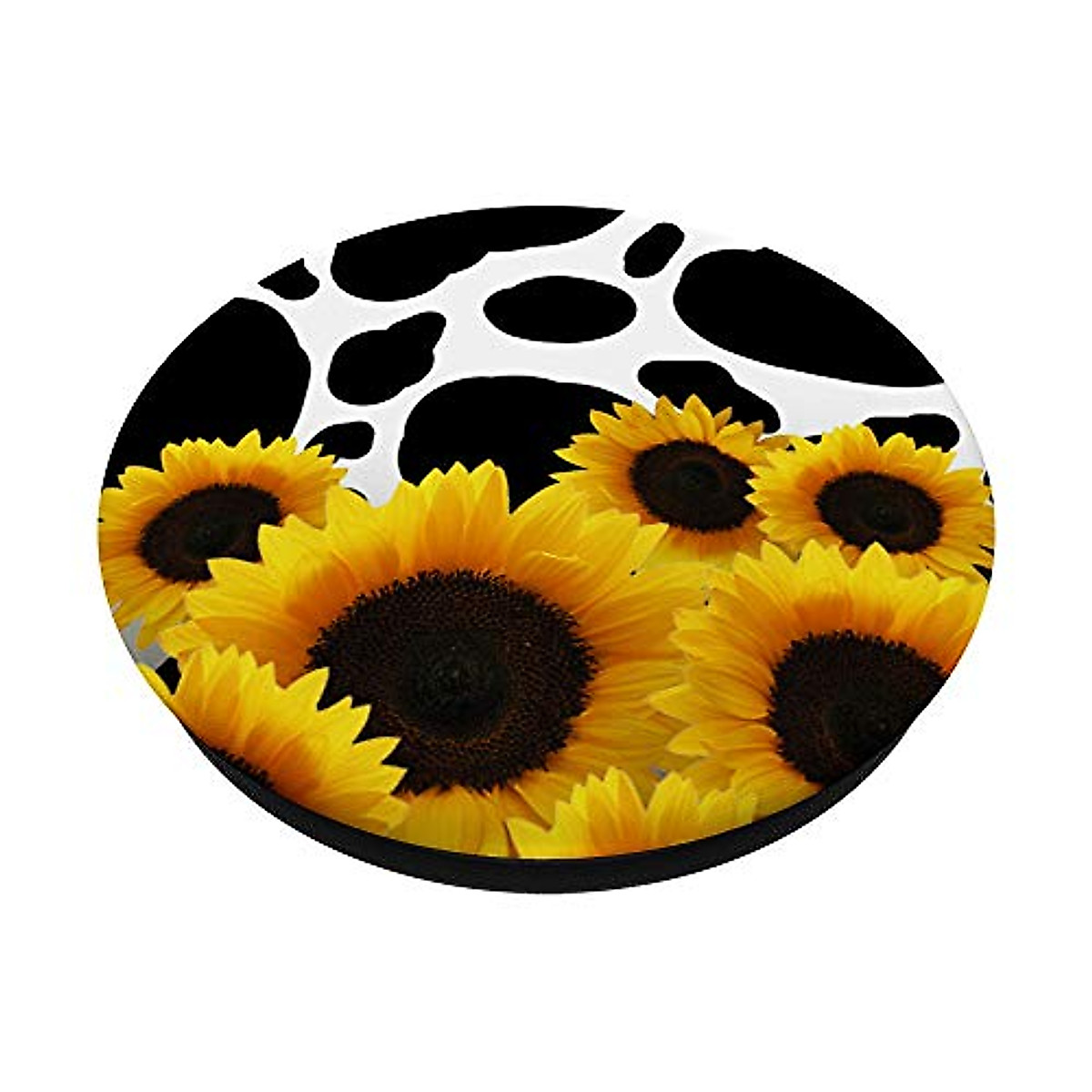 Cow Print and Sunflower PopSockets PopGrip: Swappable Grip for Phones & Tablets