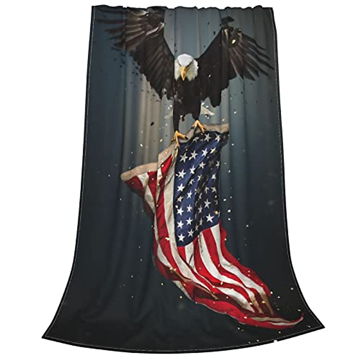 American Eagle and Flag Blanket Cozy Soft Throw Blanket for Couch Sofa Bedding Living Room, Warm Plush Flannel Blankets for Boys Girls Men Women 50"x40"