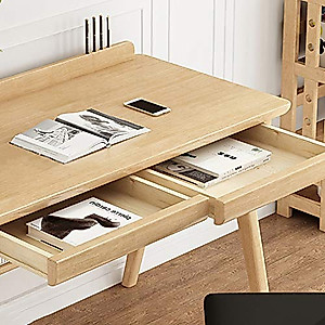 Solid Wood Writing Desk,Simplistic Computer Desk with Drawers,Home Study Desk Office Desk,Sustainable Laptop Table Easy Assembly