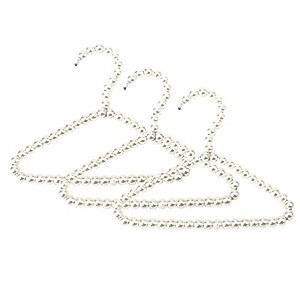 POPETPOP 3pcs Pet Clothes Hangers Pearl Clothes Hangers Coat Hanger for Kids Children Pet Dog (20cm White)