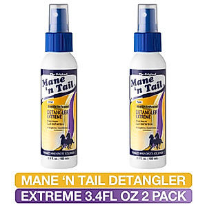 Mane 'n Tail Extreme Detangler (2-Pack) & Biotin Infused Curl Defining Strengthening Spray (3.4 oz)