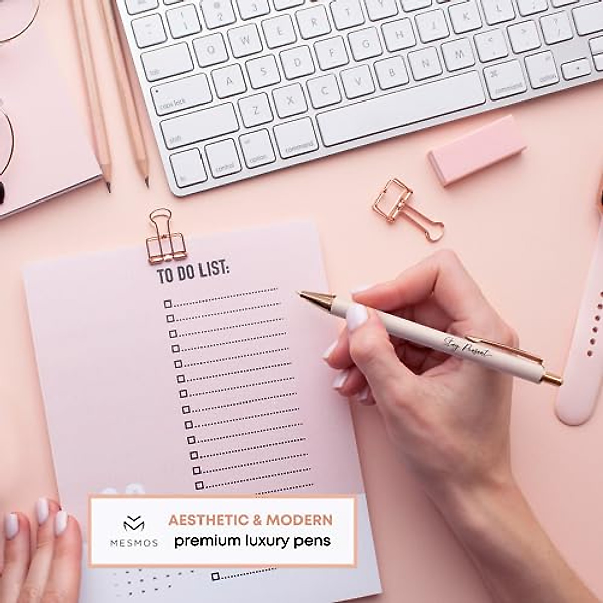 MESMOS Pastel Pens, Mindfulness Gifts, Inspirational Fancy Pens for Women, Wellness & Spiritual Gifts, Self Love Self Care Gifts, Journaling Pens, Cute Pen Set, Luxury Pretty Pens, Relaxing Gifts