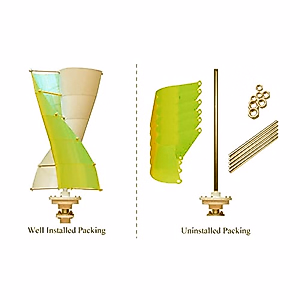 QAZNHODDS Spiral Wind Power Turbine Generator, 9000W 2 Blades 12V 24V 48V 220V with Controller Vertical Wind Turbine for Home Outdoor Garden,220V