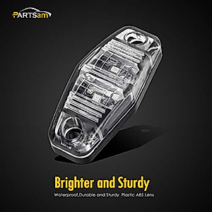 Partsam 8pcs 2.5" Oval Side Fender Marker Light Red/Amber Clear Lens Universal Surface Mount 2 LED Light, Truck Boat Trailer Sealed Mini Trailer Clearance Identification Lights(4 Red+4 Amber)