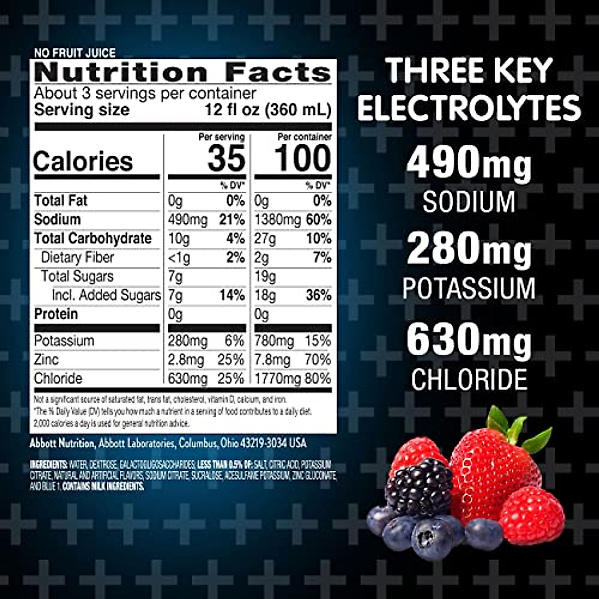 Pedialyte Advancedcare Plus Electrolyte Drink, 1 Liter, 4 Count, with 33% More electrolytes & Has Preactiv Prebiotics, Berry Frost, 33.8 Fl Oz (Pack of 4)