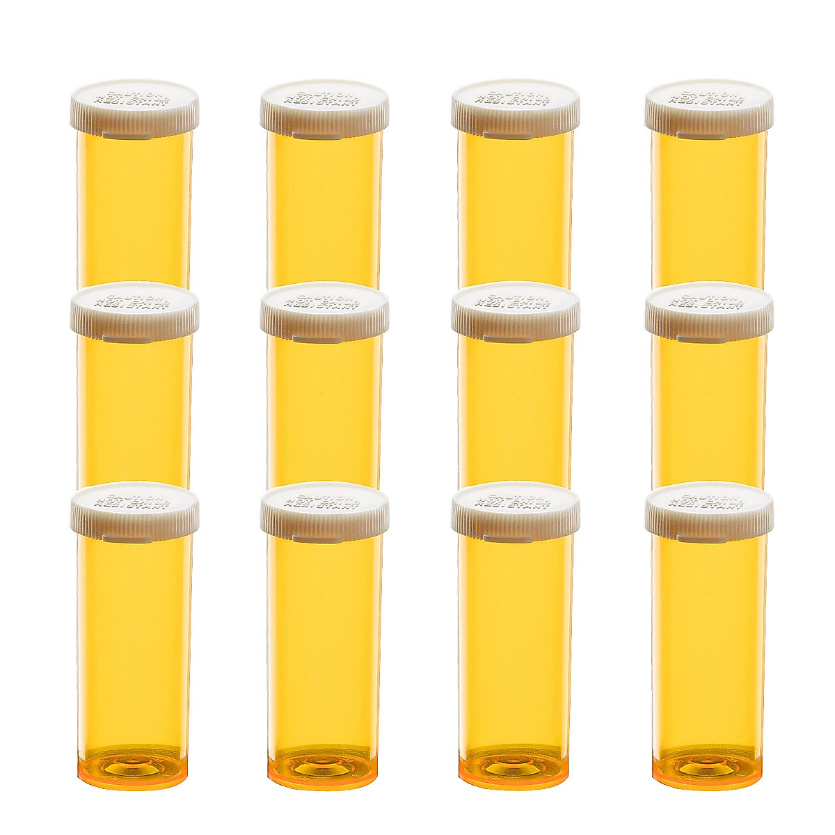 Pill Bottles with Snap Caps, Not Child Resistant Cap, Prescription Vials - Easy Open - Empty Medicine Plastic Containers for Personal Medication & Pharmacy ( 30 dram, 12pcs )