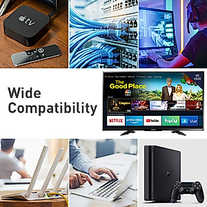 Network Cable, Shielded Ethernet Cable, Cat8 10 Feet (2 Pack), Gold Plated RJ45 Connectors, 26AWG Cat8 Network Cable, Weatherproof 40Gbps 2000Mhz S/FTP LAN Cables for Gaming, Xbox, Modem, Router, PC