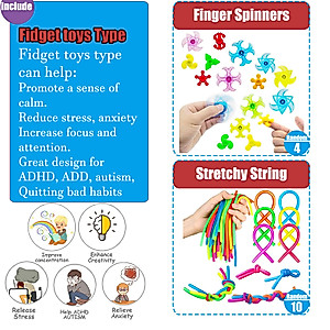 109 PCS Premium Party Favors Toys for Kids,Assortment Mini Pop Fidget it Toys for All Ages Kids,Classroom Prizes,Treasure Chest, Prize Box Toys, Goody Bag Fillers,Carnival Prizes for Boys Girls 4-10