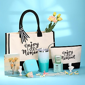 ITABLETAS Gifts for Women and Mom, Birthday Gifts, Canvas Tote Bag Gift Set for Christmas, Mothers Day, Valentines Day, Personalized Present for Friendship, Her, Girlfriend, Wife, Teacher, Bridesmaids