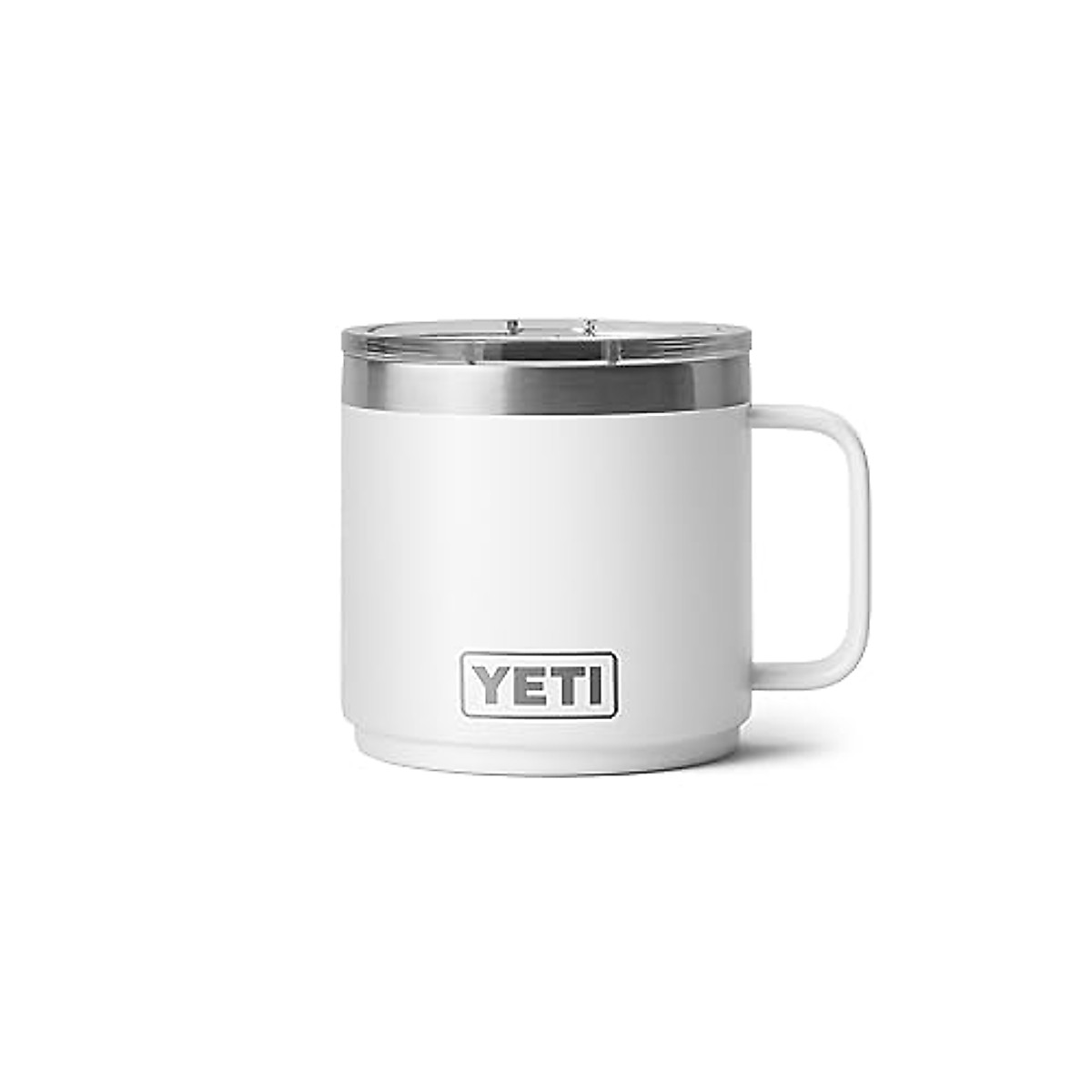 YETI Rambler 14 oz Stackable Mug, Vacuum Insulated, Stainless Steel with MagSlider Lid, White