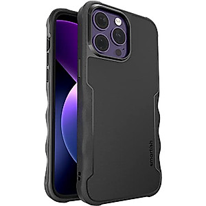 Smartish iPhone 14 Pro Max Protective Case - Gripzilla Compatible with MagSafe [Rugged + Tough] Heavy Duty Armored Slim Cover with Drop Protection - Black Tie Affair