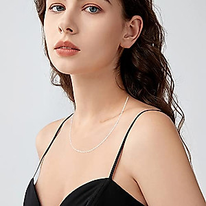 Gacimy Sterling Silver Chain Necklace for Women, 1.3mm Thin 925 Sterling Silver Cable Chain for Women Girls, 18" Length with 2" Extension Chains