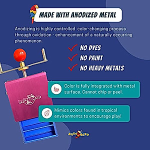 Busy Bird | Ele-Waiter Foraging Bird Toy - Helicopter Arm adjusts Elevator to Expose Treats - 100% Metal, Ultimate Brain Teaser and Mind Game for Medium to Extra Large Birds