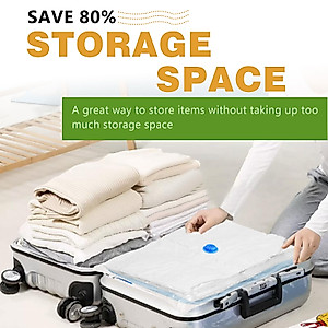 BAMCOO Vacuum Storage Bags with Electric Pump, 8 Pack (4 Jumbo 4 Large Vacuum Seal Bags for Clothing) Storage Bags Vacuum Sealed Bags for Travel, Luggage, Bedding, Blankets