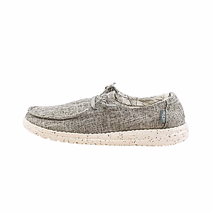 Hey Dude Women's Wendy L Linen Iron Size 9 | Women’s Shoes | Women’s Lace Up Loafers | Comfortable & Light-Weight