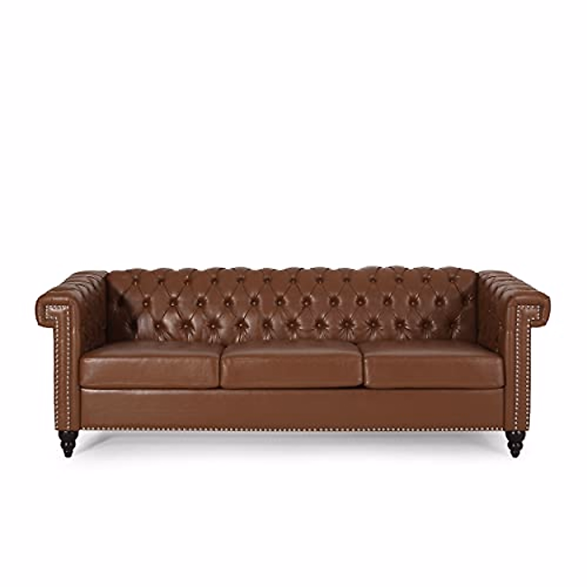 Christopher Knight Home Parkhurst Sofas, Cognac + Dark Brown