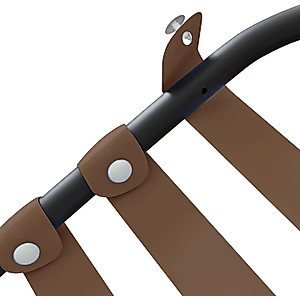 Lumpro Vinyl Straps for Patio Chair Repair Kit 2'' Wide 10 Ft Long Replacement Straps + 20 Free Rivets for Outdoor Lawn Furniture Chaise Lounge Repair (Brown)
